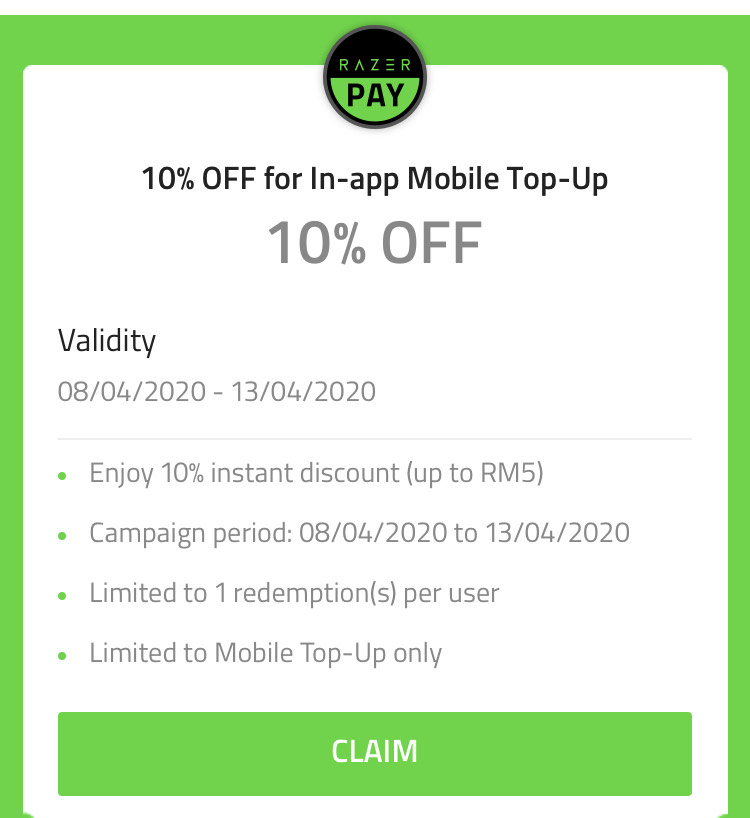 Razer Pay New Coupons - mypromo.my