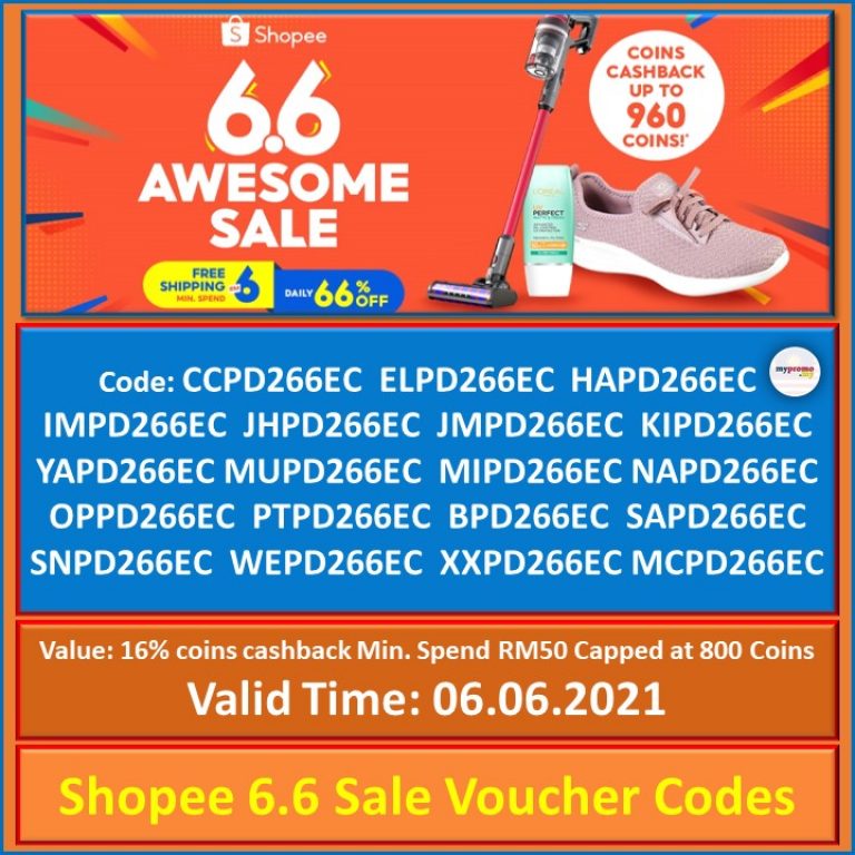 Shopee 6.6 Awesome Sale: Vouchers and Promo Code - mypromo.my