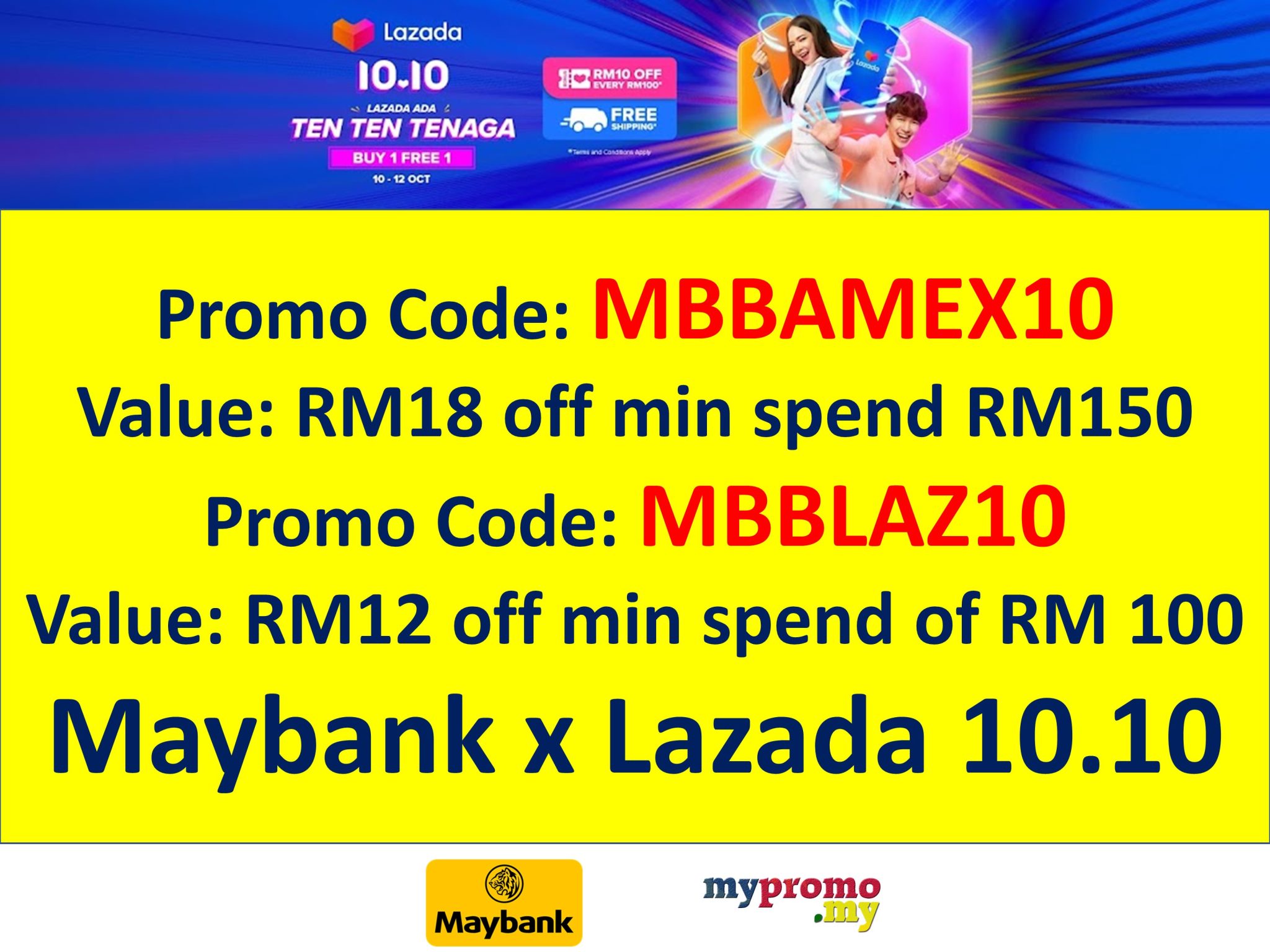Lazada 10.10 x Maybank Voucher Codes - mypromo.my
