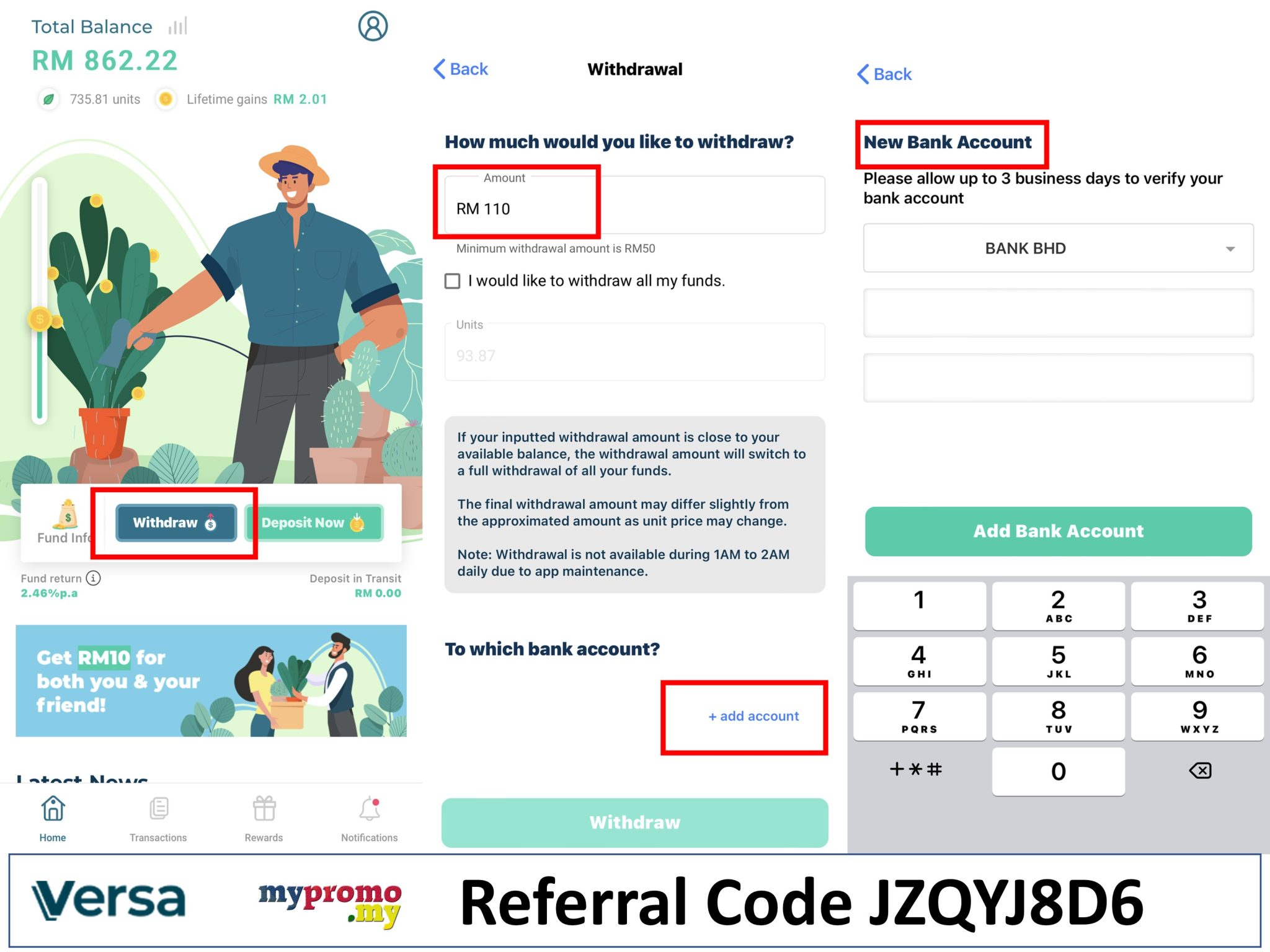 Versa - How to Withdraw Fund - mypromo.my