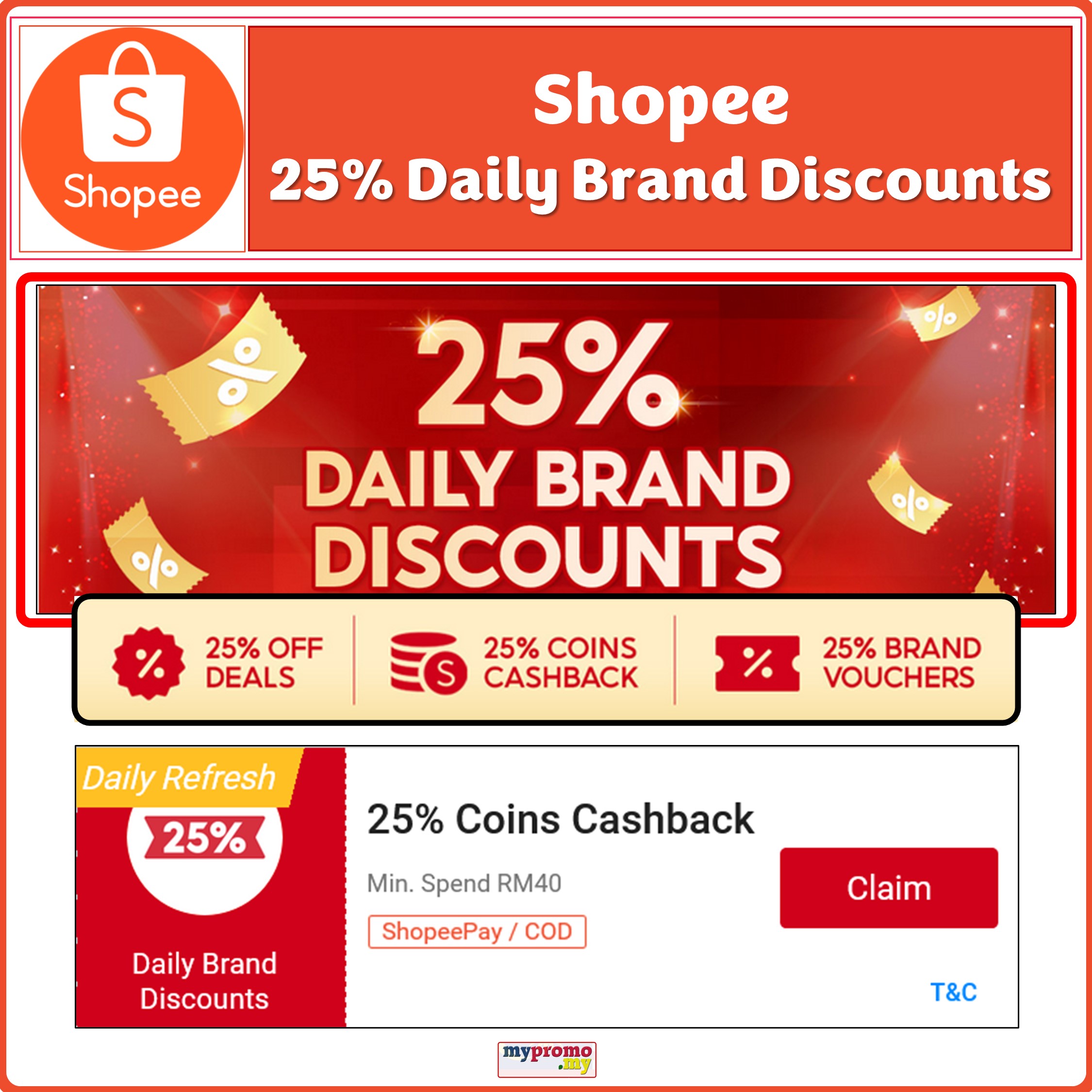 25% Daily Brand Discounts - Shopee Malaysia - mypromo.my