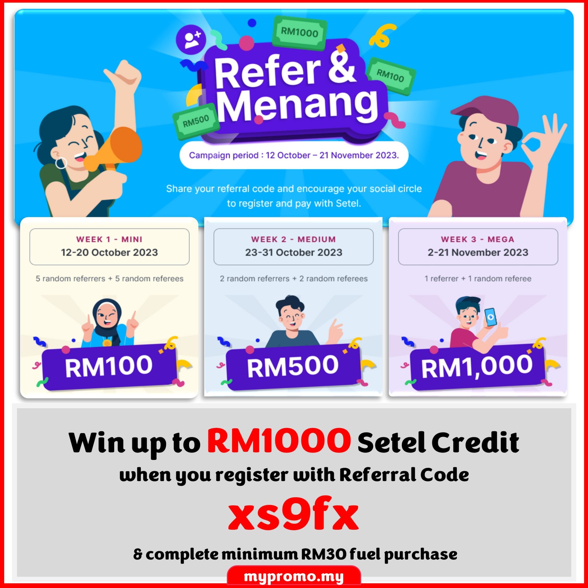 Register Setel and Win RM1000 Promotion - mypromo.my